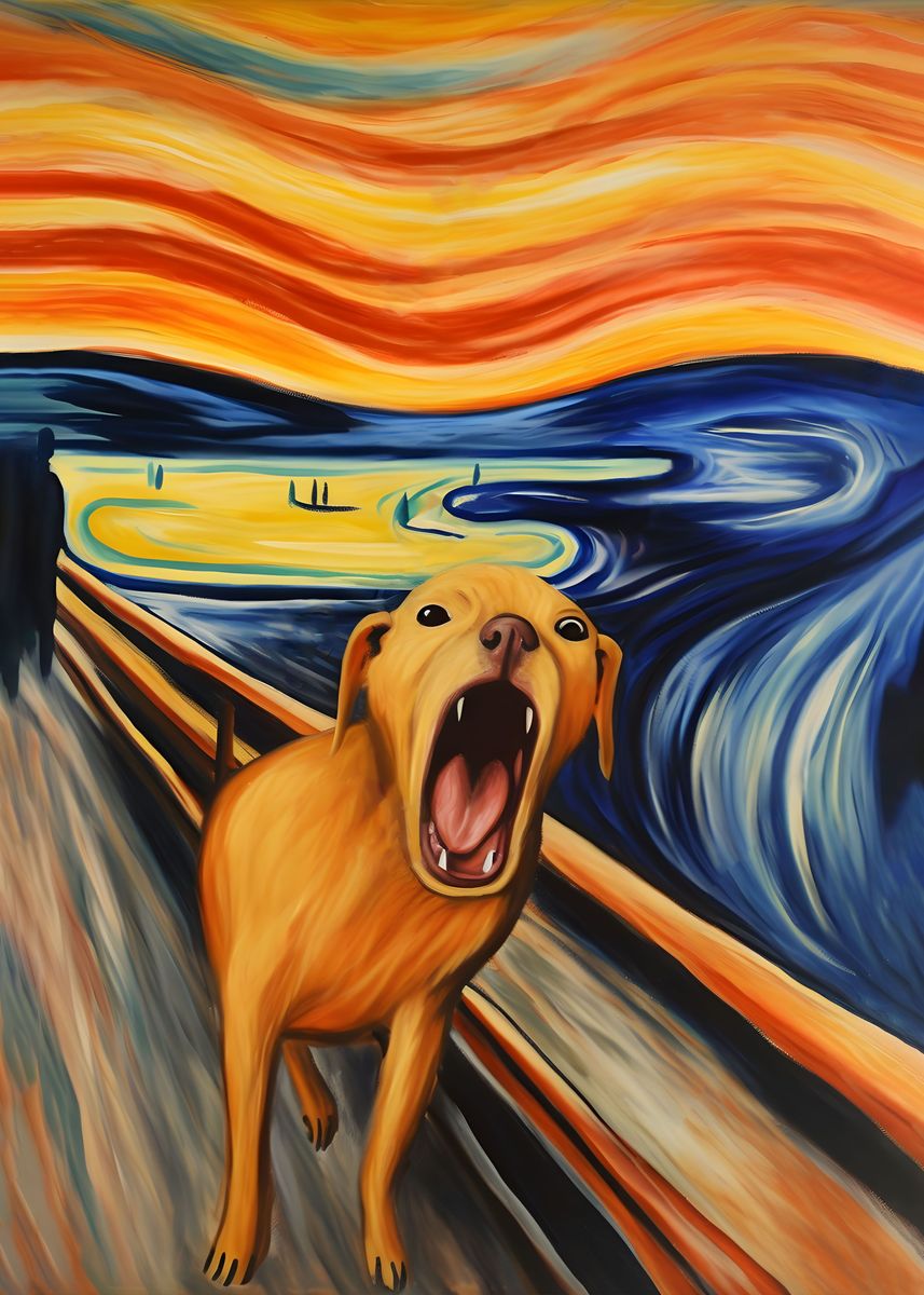 'screaming dog' Poster by CheTatanka | Displate