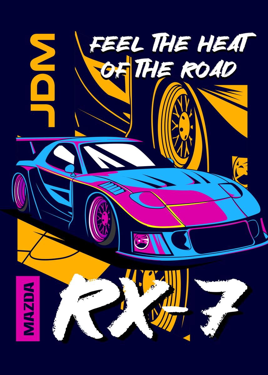 'Legendary Rx 7' Poster, picture, metal print, paint by Iqbal harris ...