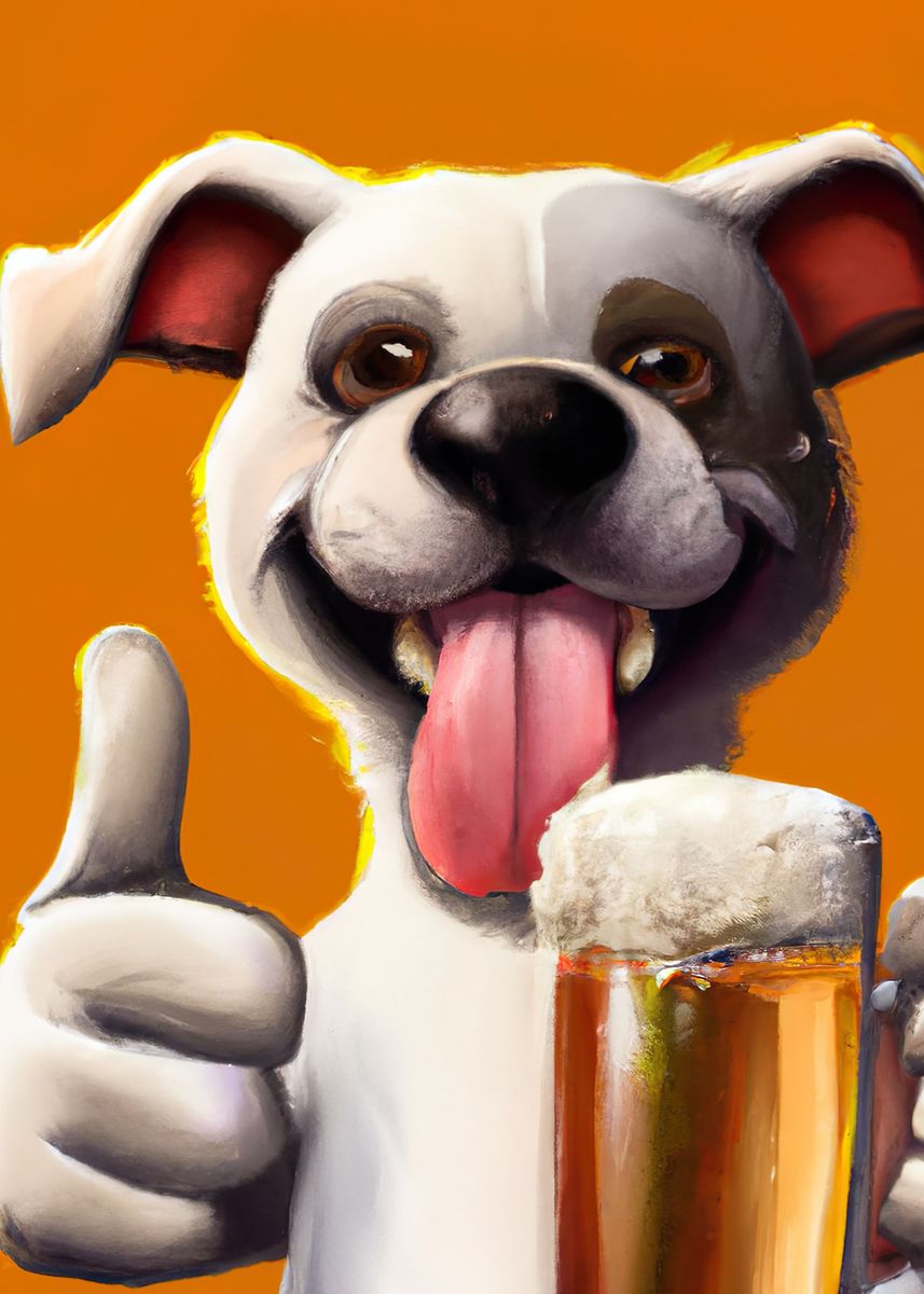 'Funny Dog with Beer' Poster by maxdesign | Displate