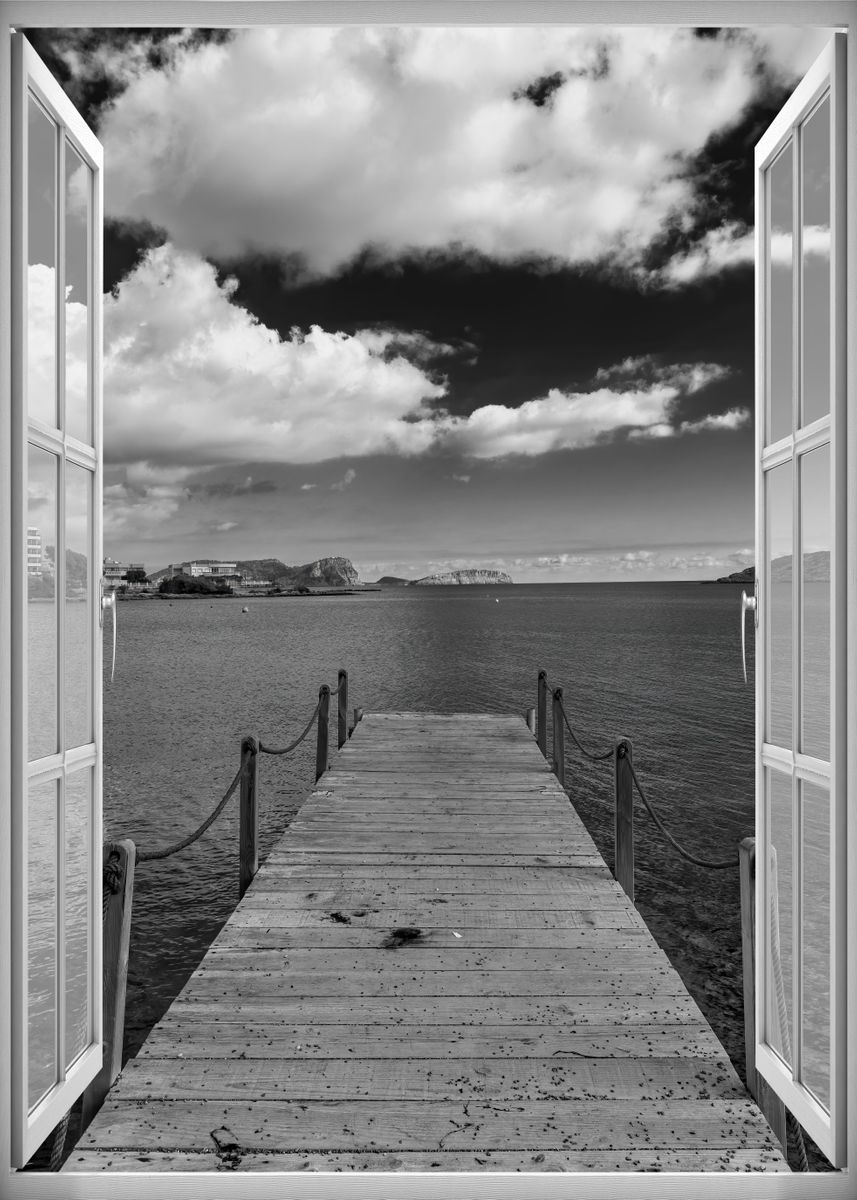 'Window view landscape sea' Poster by Vicen Design | Displate