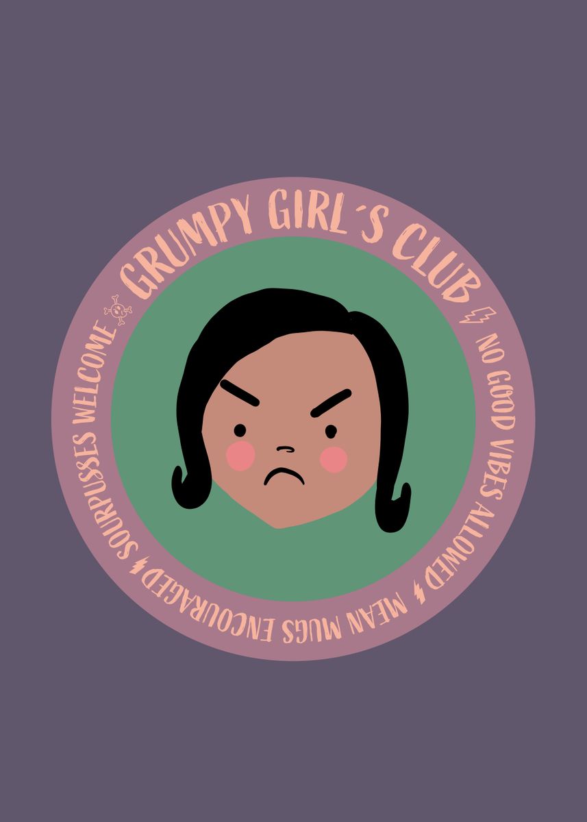 'Grumpy Girls Club' Poster, picture, metal print, paint by Thais ...