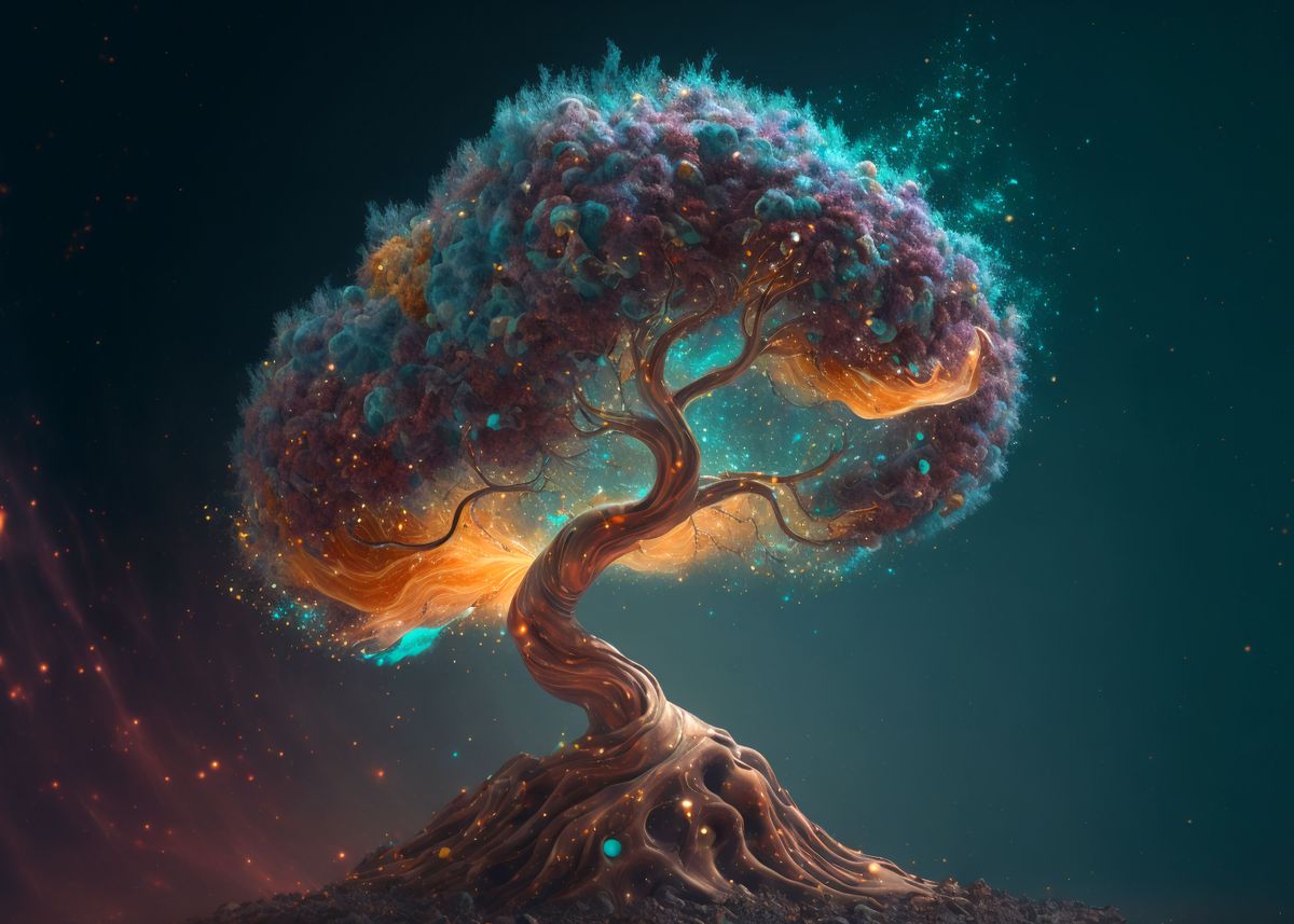 'Magical glowing tree' Poster by Jiri Hodecek | Displate