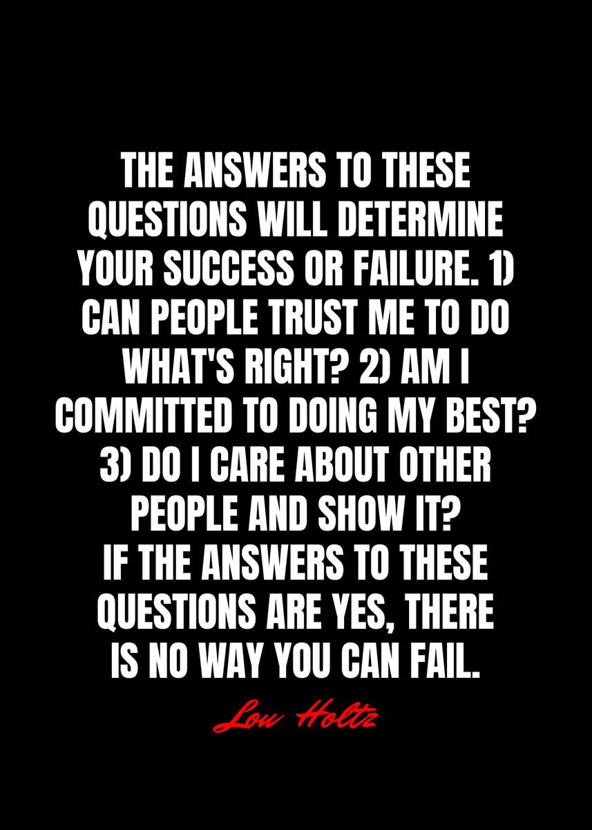 'Lou Holtz Quotes' Poster by Best Quotes | Displate