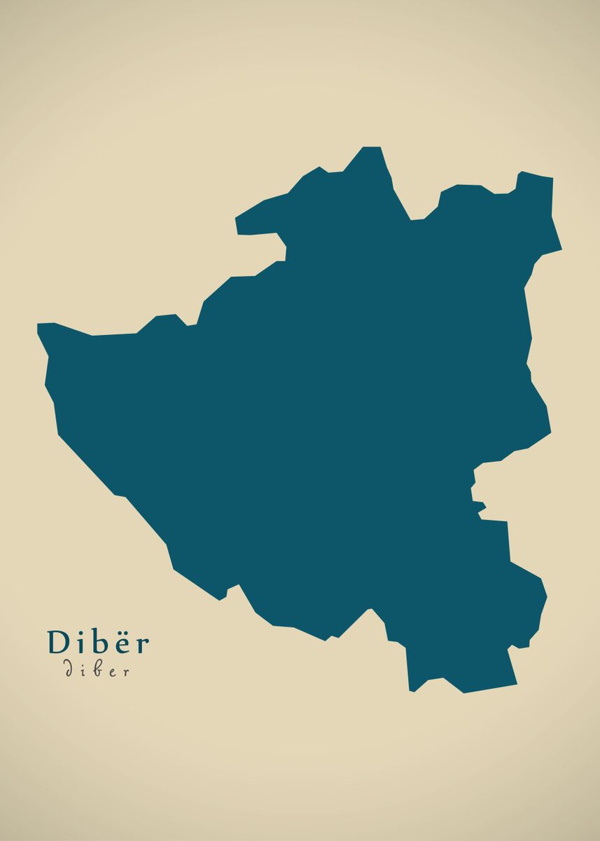 'Diber Albania county map' Poster, picture, metal print, paint by Ingo ...
