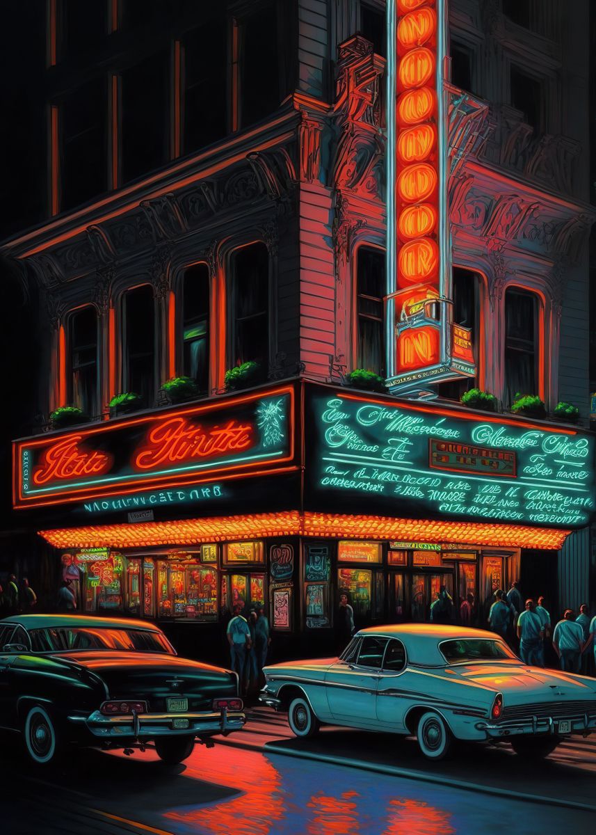 'New York City Neon' Poster, picture, metal print, paint by Atlas ...