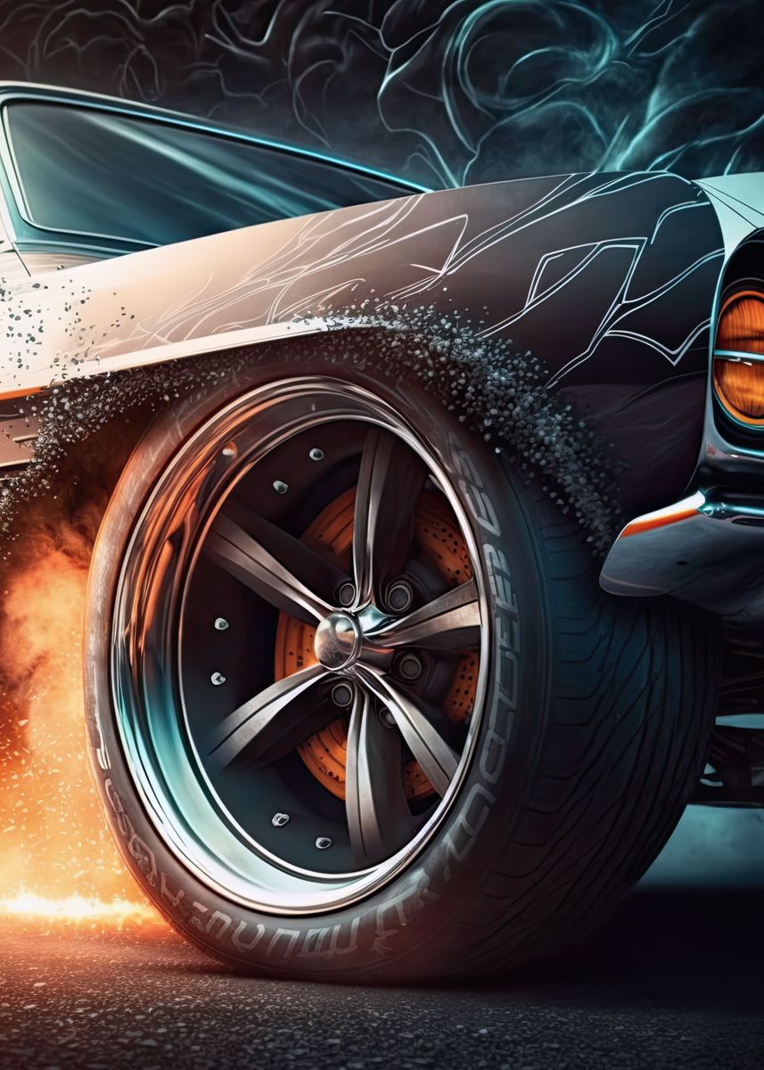 'car wheels' Poster, picture, metal print, paint by TsabitQeis | Displate