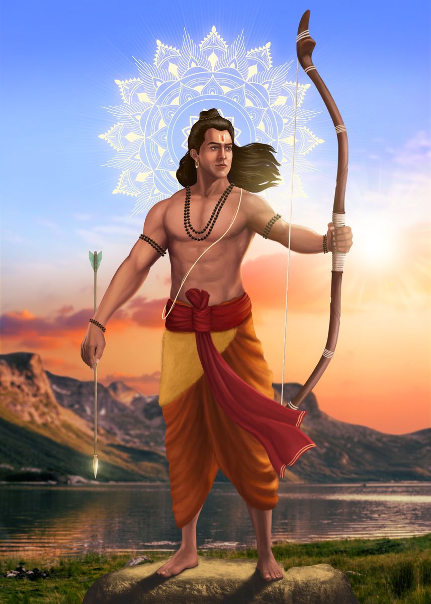 'Lord Rama' Poster, picture, metal print, paint by Ishan Mishra | Displate