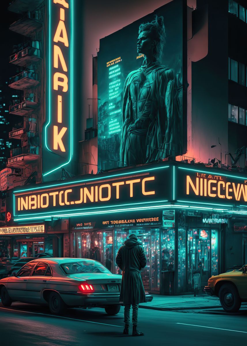 'New York City Neon' Poster, picture, metal print, paint by Atlas ...