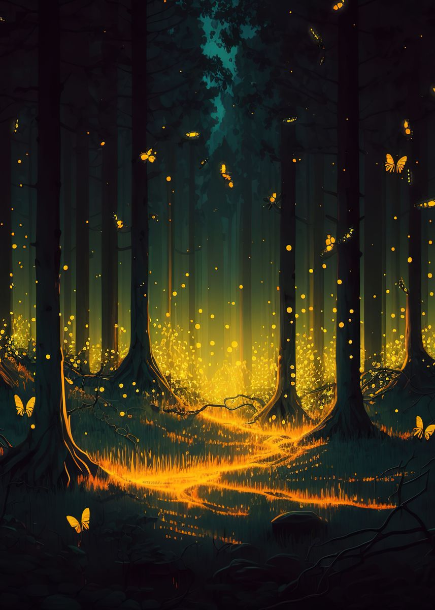 'magical forest' Poster, picture, metal print, paint by ellenanydia ...