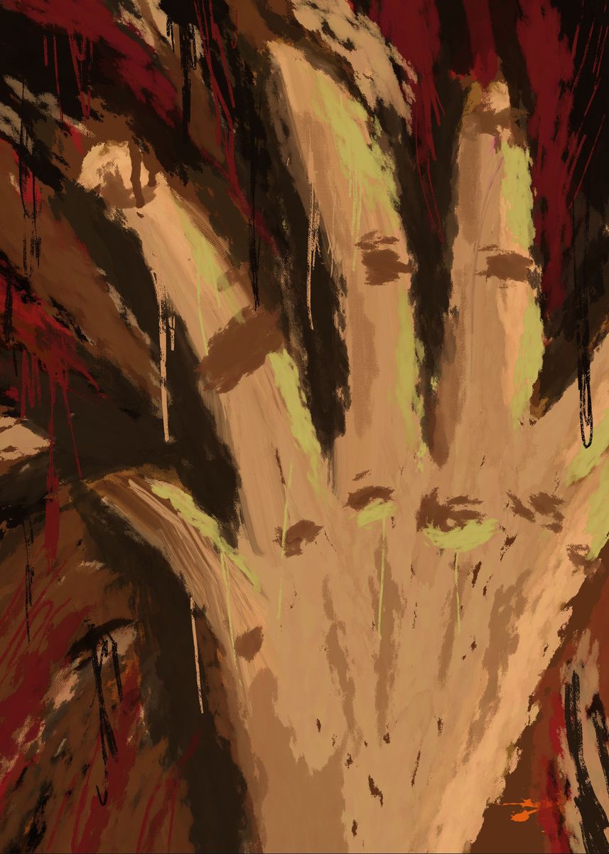 'abstract stupid human hand' Poster, picture, metal print, paint by ...