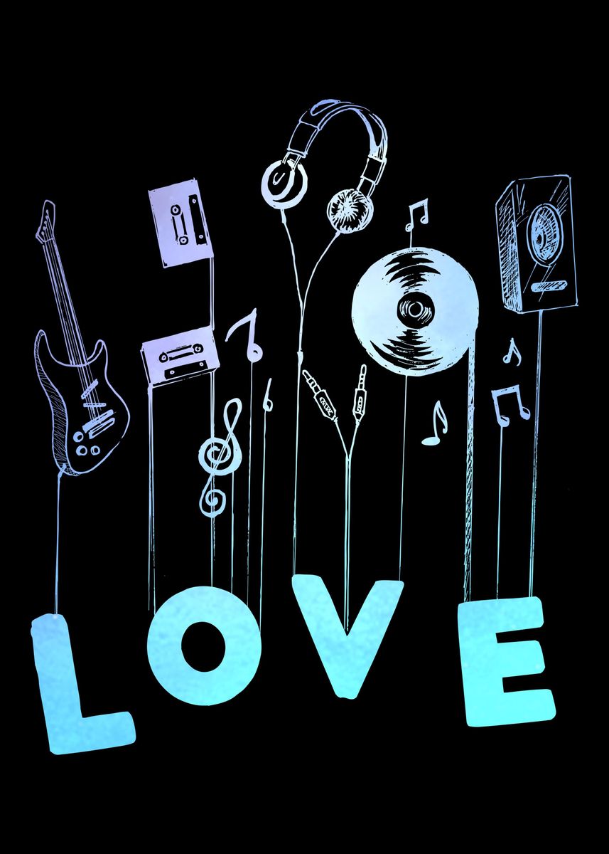 'Cute Musical Notes' Poster by professionaldesigns | Displate