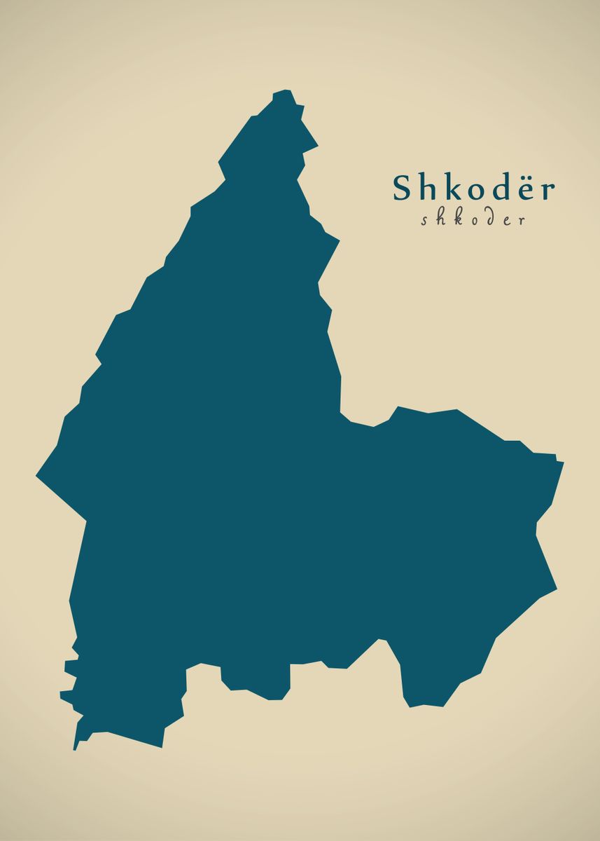 'Shkoder county map' Poster, picture, metal print, paint by Ingo ...