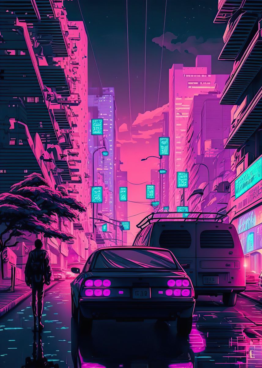 'New York City Neon' Poster, picture, metal print, paint by Atlas ...