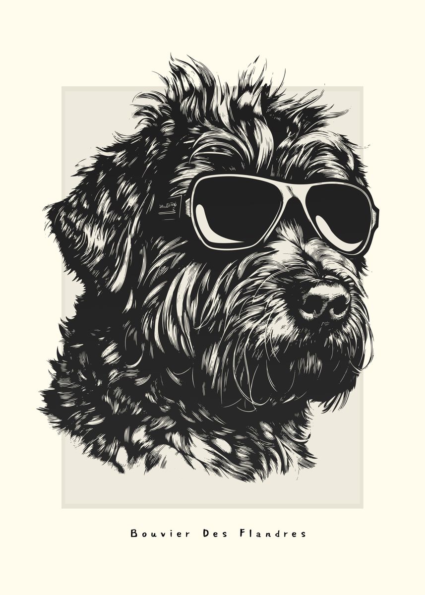 'Bouvier Des Flandres Cool' Poster, picture, metal print, paint by ...