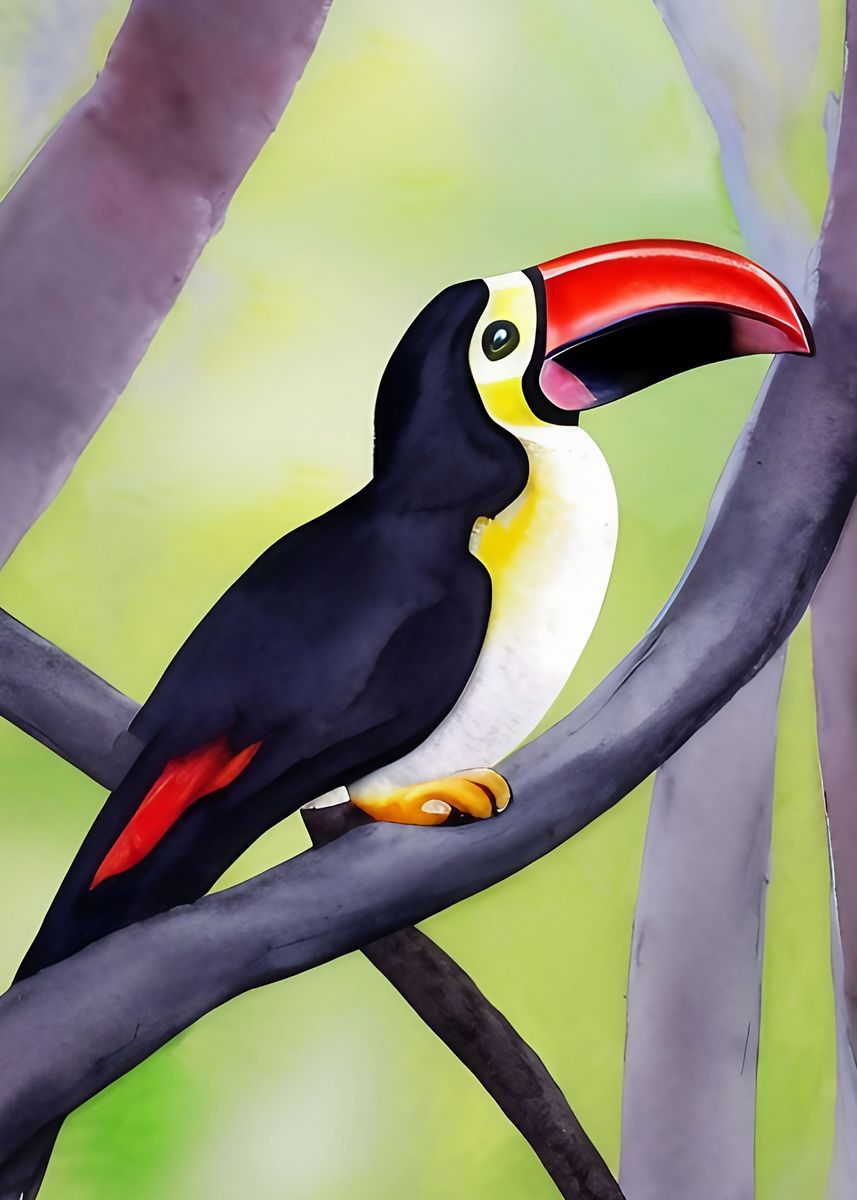 'A beautiful toco toucan' Poster, picture, metal print, paint by Sloka ...