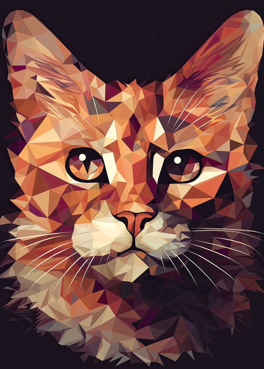 'Vector Cat' Poster, picture, metal print, paint by Wolf Design Studios ...