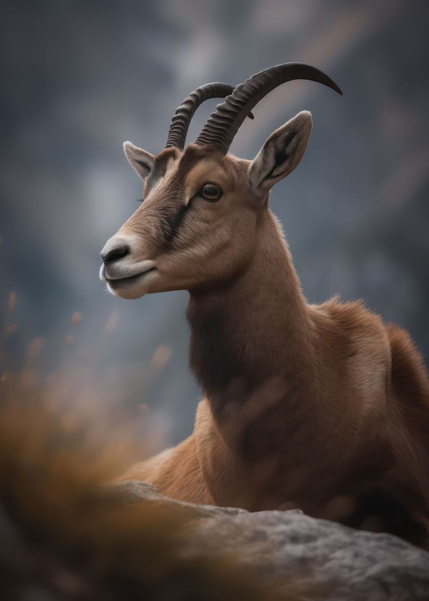 'Wild ibex' Poster, picture, metal print, paint by Zooscape Wildlife ...