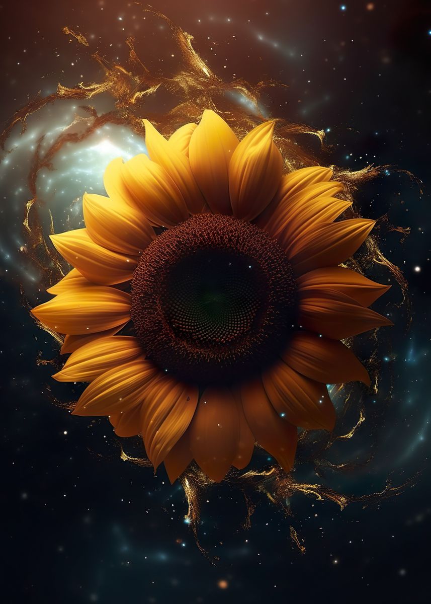'Sunflower Galaxy Milkyway' Poster, picture, metal print, paint by ...