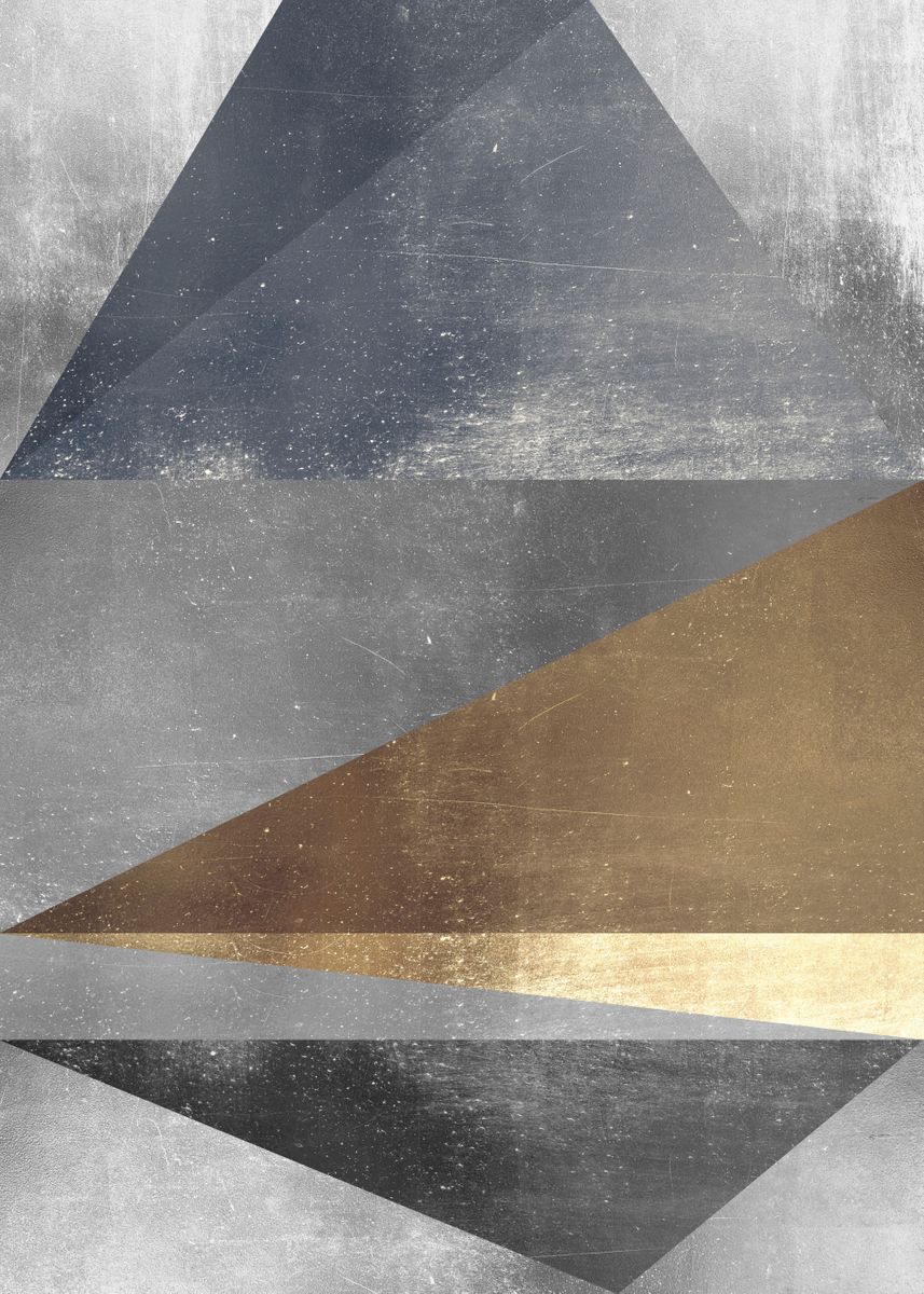 'Gold and silver art 1' Poster, picture, metal print, paint by Vitor ...