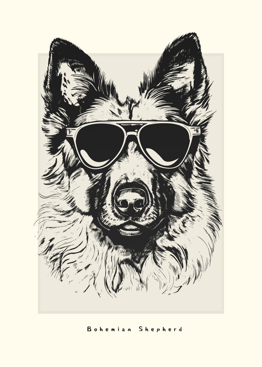 'Bohemian Shepherd Sketch' Poster, picture, metal print, paint by ...