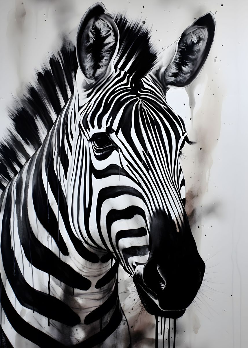 'Zebra Portrait' Poster by GoodLifeImages | Displate