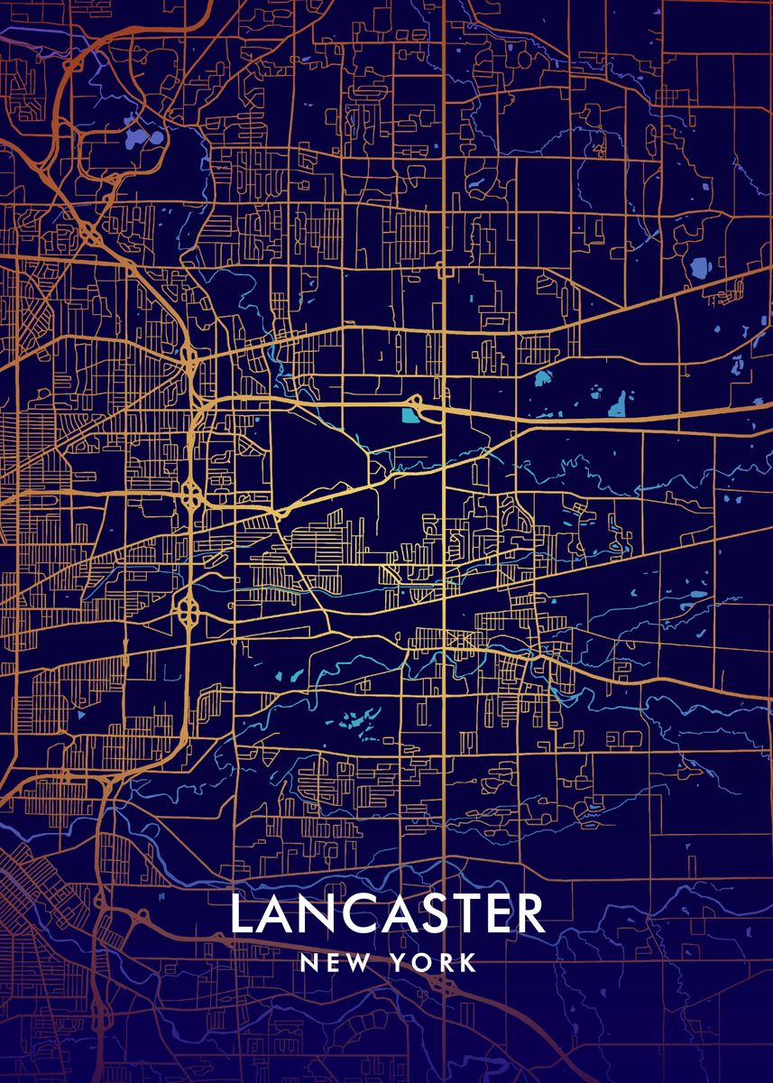 'Lancaster New York' Poster, picture, metal print, paint by Miracle ...