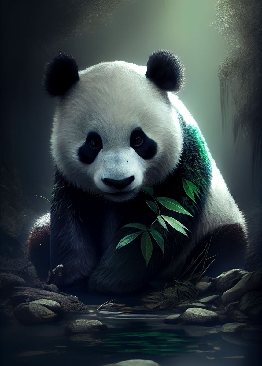 'Cute Panda Animal Cartoon' Poster, picture, metal print, paint by ...