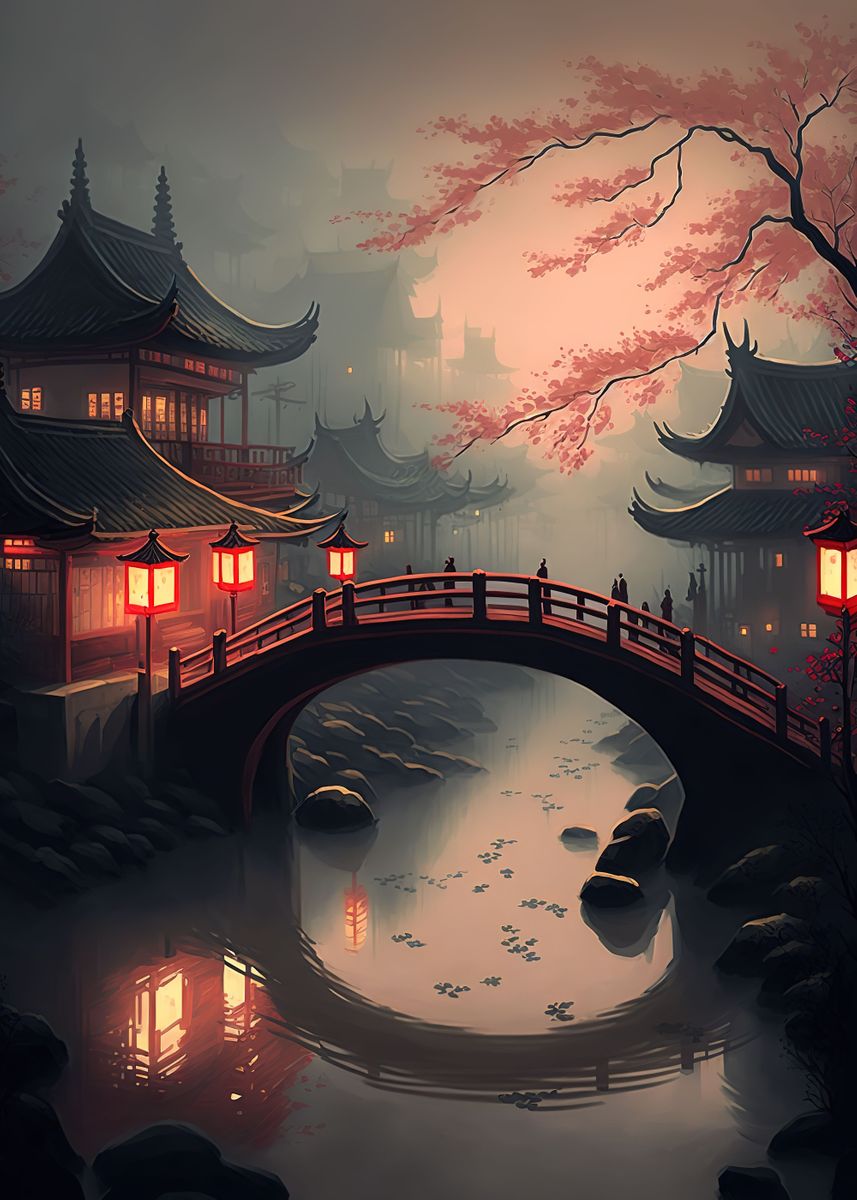 'japan nature landscape ' Poster, picture, metal print, paint by ...