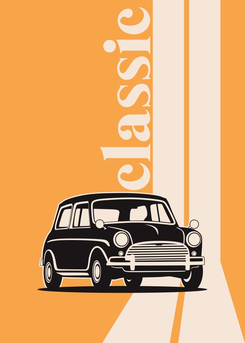 'Simple Classic Car Retro' Poster by elvina acha | Displate