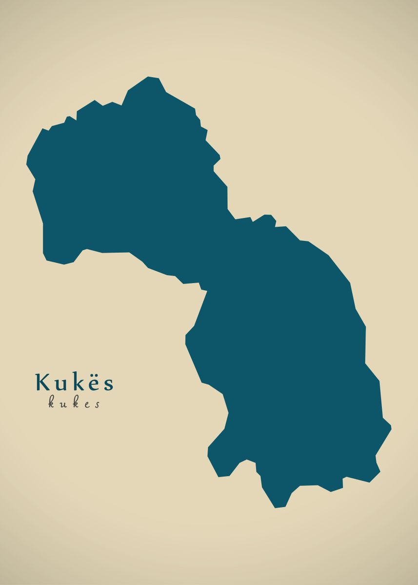 'Kukes county map' Poster, picture, metal print, paint by Ingo Menhard ...