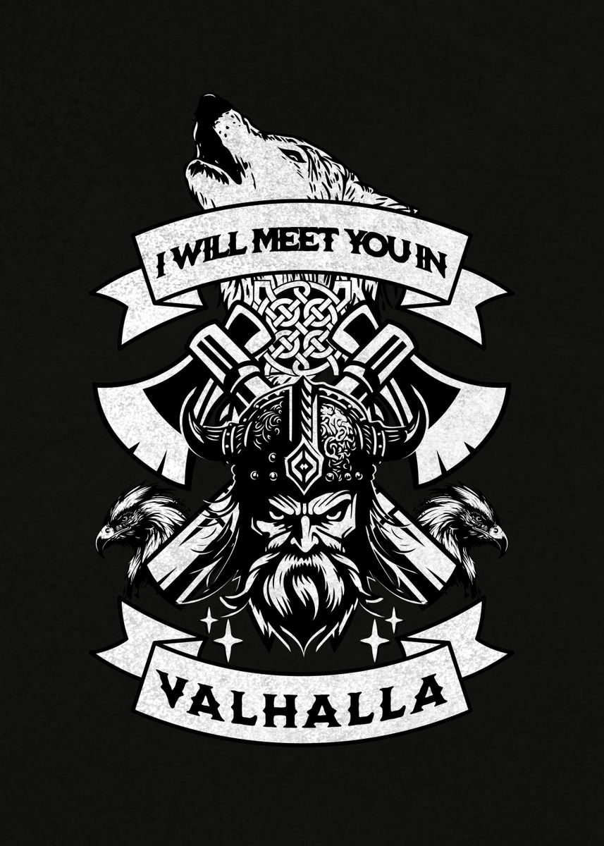 'Vikings Warrior Valhalla' Poster, picture, metal print, paint by ...