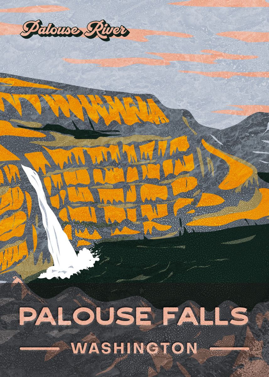 'Palouse Falls' Poster, picture, metal print, paint by Jordan Holmes ...