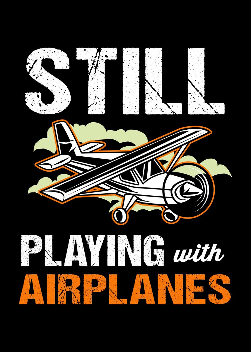 'Airplane Pilot' Poster, picture, metal print, paint by FunnyGifts ...