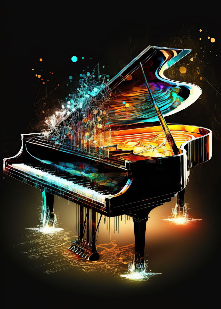 'piano colorful' Poster, picture, metal print, paint by 5Fine | Displate