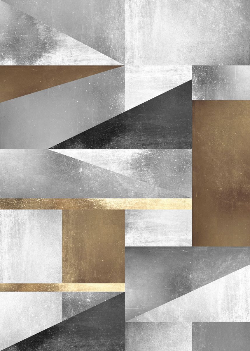 'Gold and silver art 2' Poster, picture, metal print, paint by Vitor ...