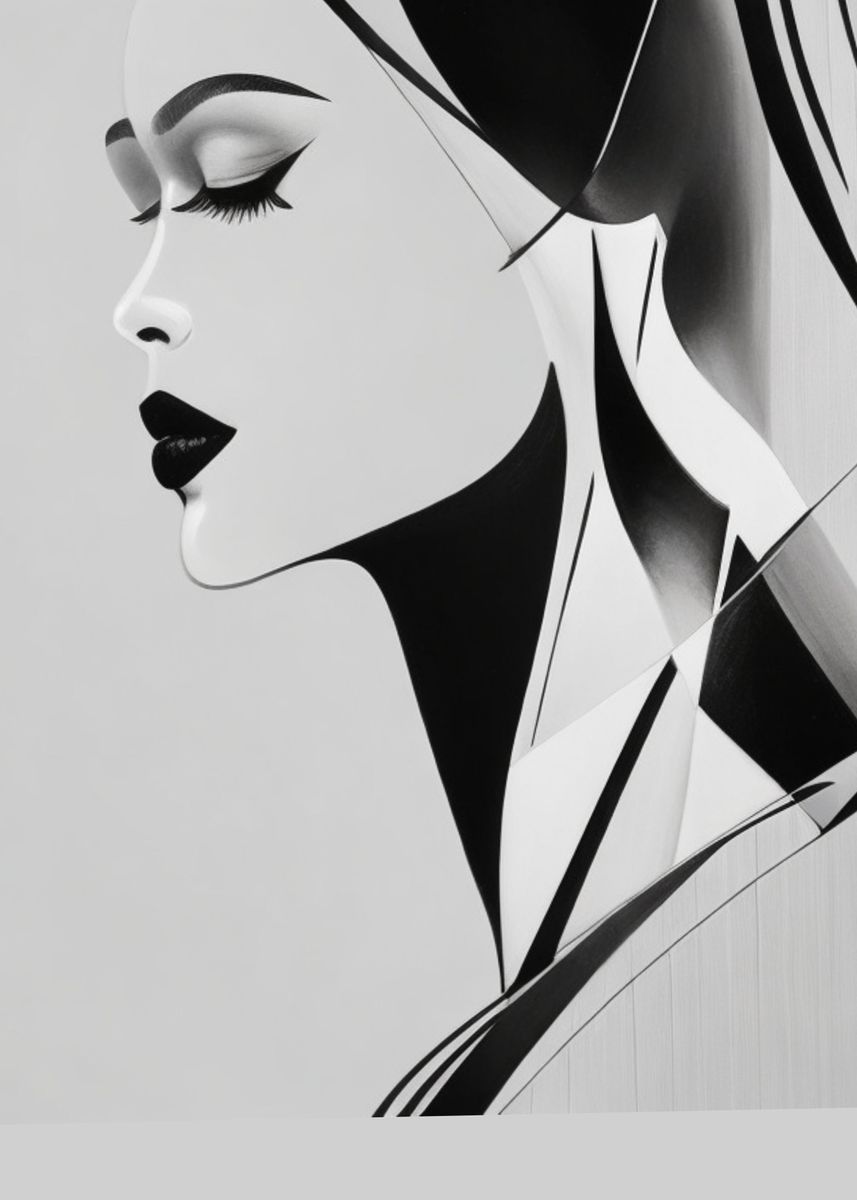 'Sketch Lady Face Art' Poster, picture, metal print, paint by Luxe Art ...