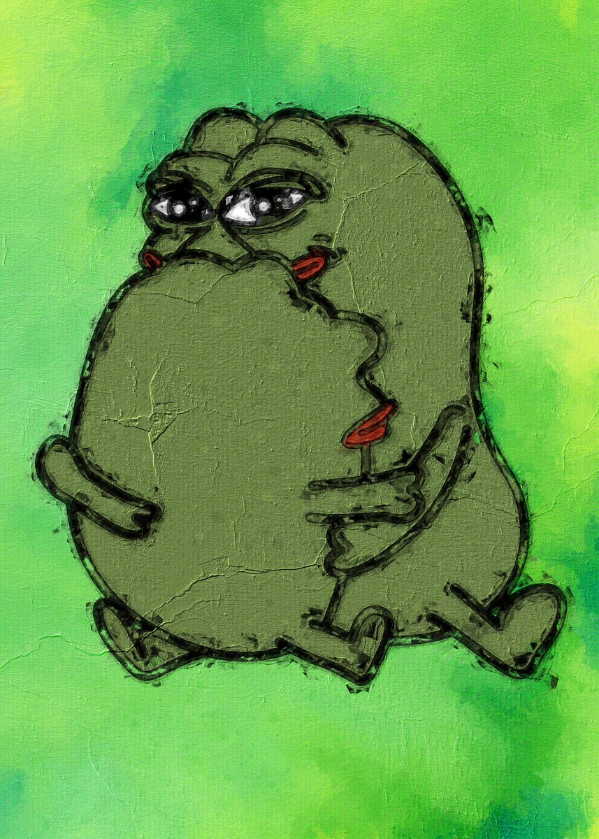 'Pepe the frog' Poster, picture, metal print, paint by Meme Daily ...