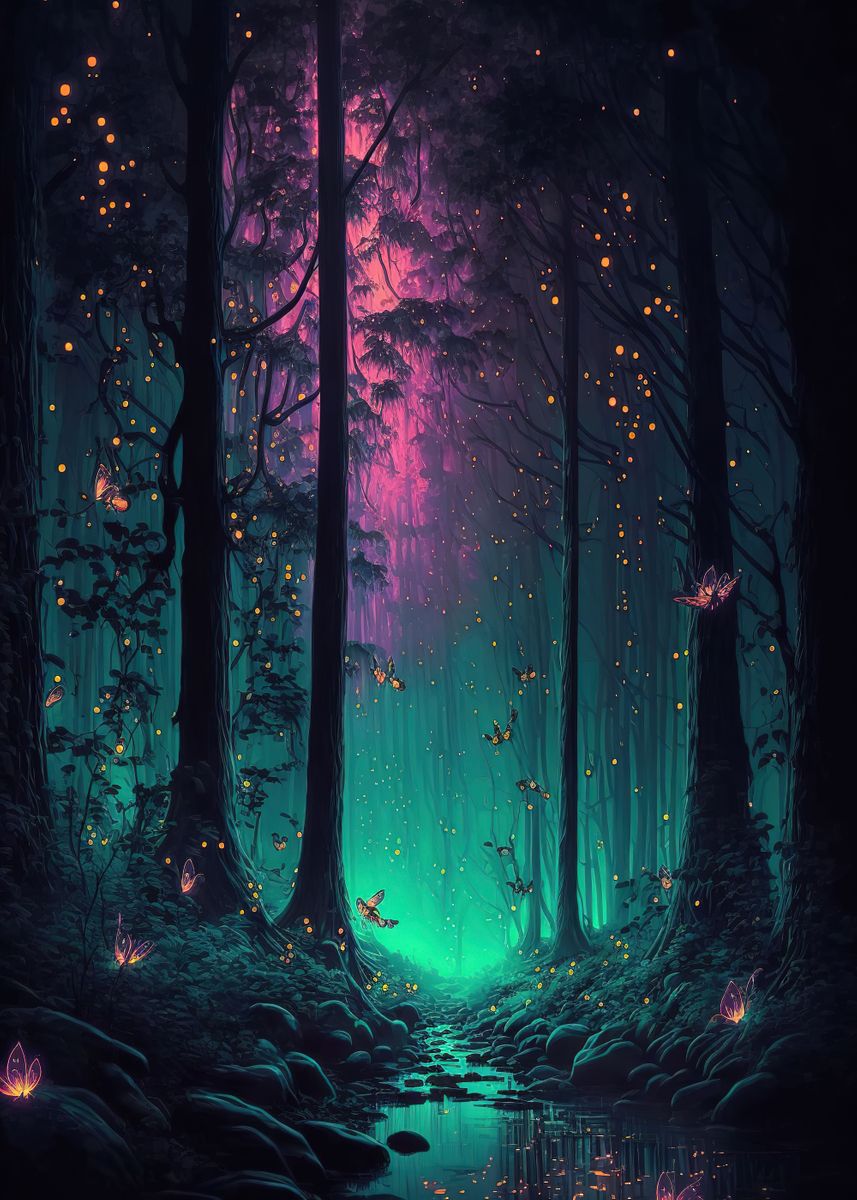 'magical forest' Poster, picture, metal print, paint by ellenanydia ...