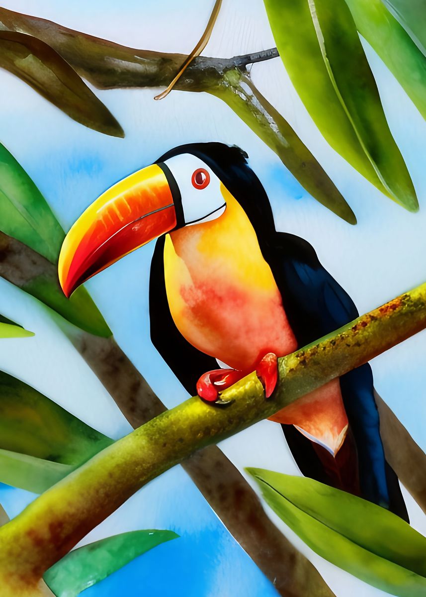 'A beautiful toco toucan' Poster, picture, metal print, paint by Sloka ...