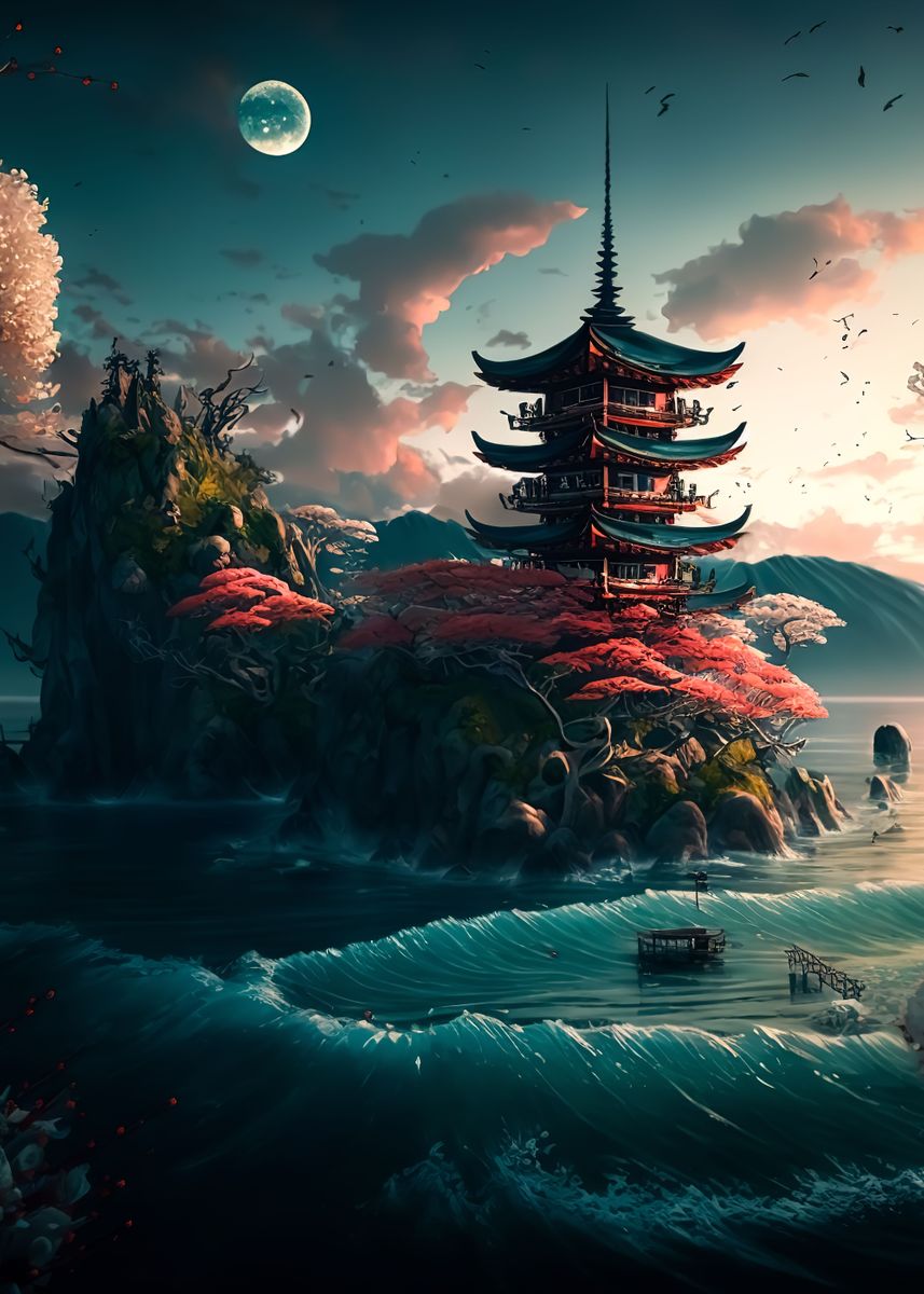 'tokyo japanese landscape ' Poster by MatiasCurrie | Displate