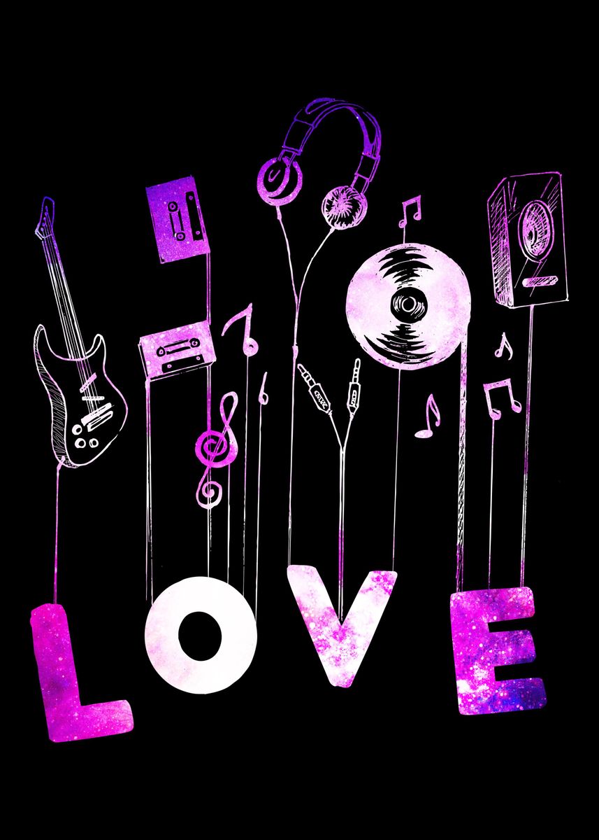 'Music Love Musical' Poster, picture, metal print, paint by ...