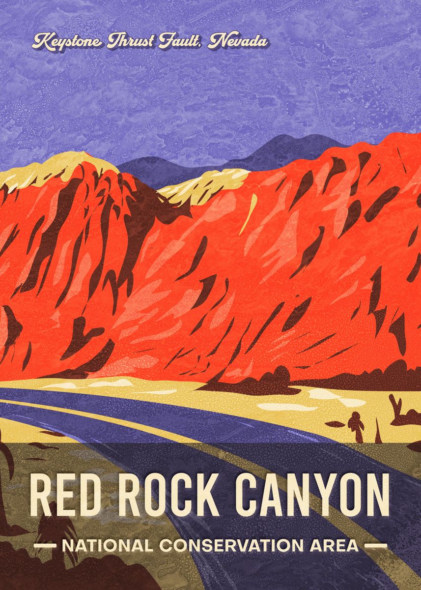'Red Rock Canyon' Poster, picture, metal print, paint by Jordan Holmes ...