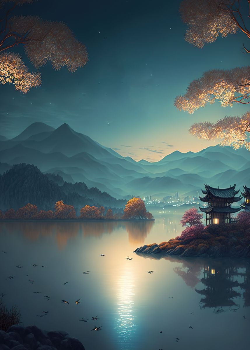 'Chinese Landscapes' Poster by NeoRowe | Displate