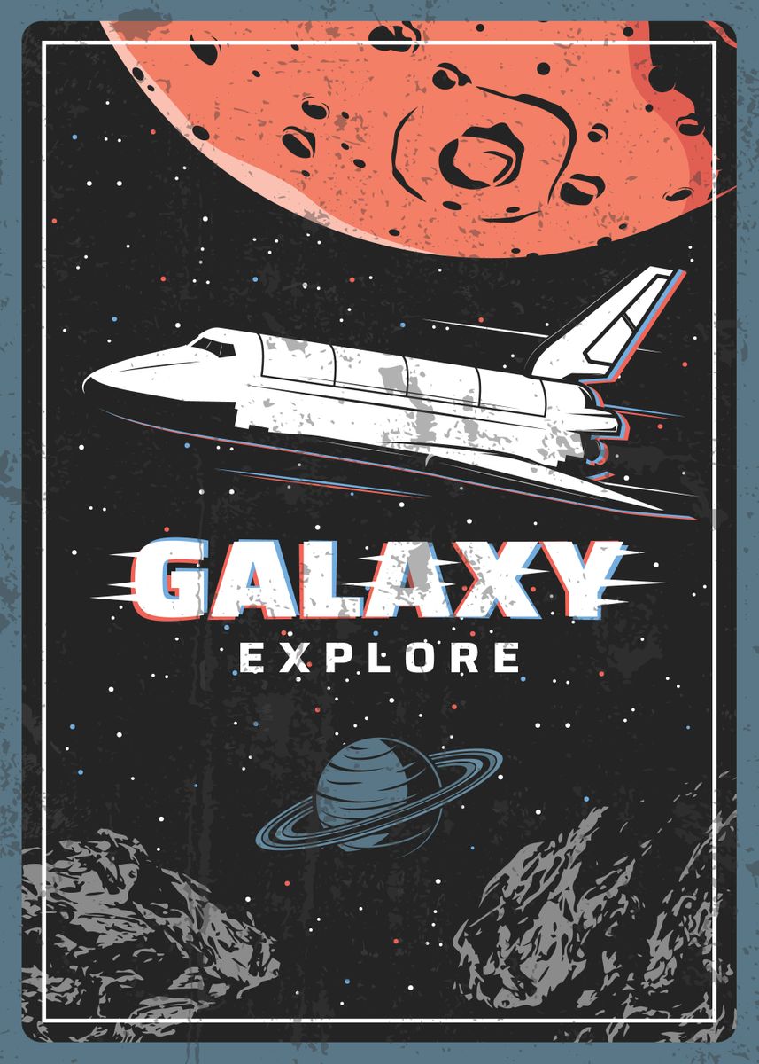 'Vintage retro space' Poster, picture, metal print, paint by Allan ...