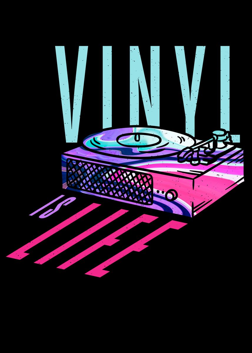 'Vinyl Life Retro Vintage' Poster by Chris Feil | Displate