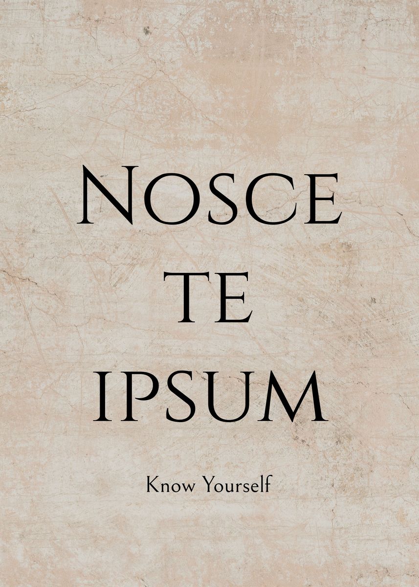'Latin Quote Know Yourself' Poster, picture, metal print, paint by ...