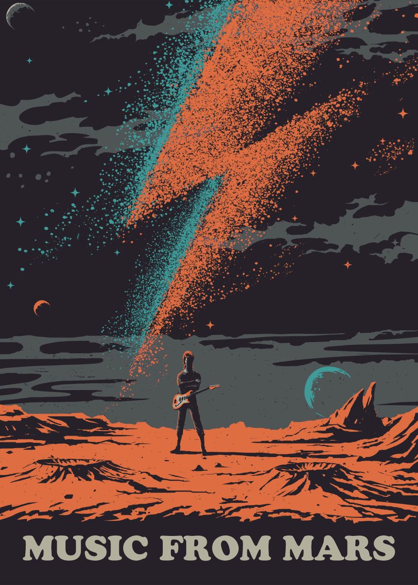 'Music from Mars' Poster, picture, metal print, paint by Elan Harris ...