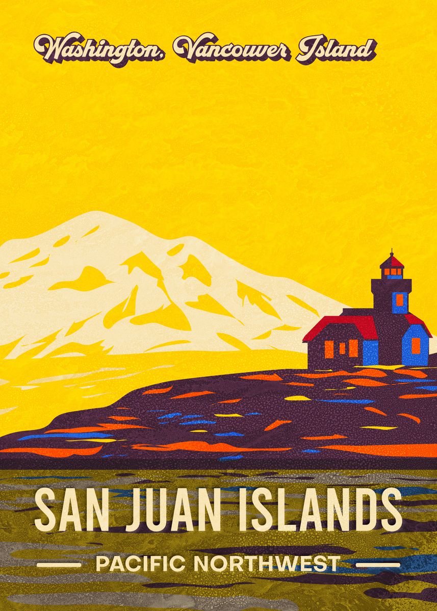'San Juan Islands' Poster, picture, metal print, paint by Jordan Holmes ...