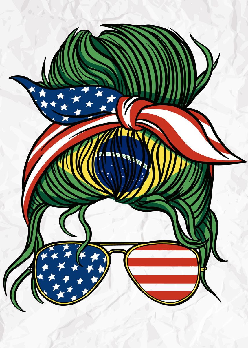 'American Brazil Girl USA' Poster by Philip Anders | Displate