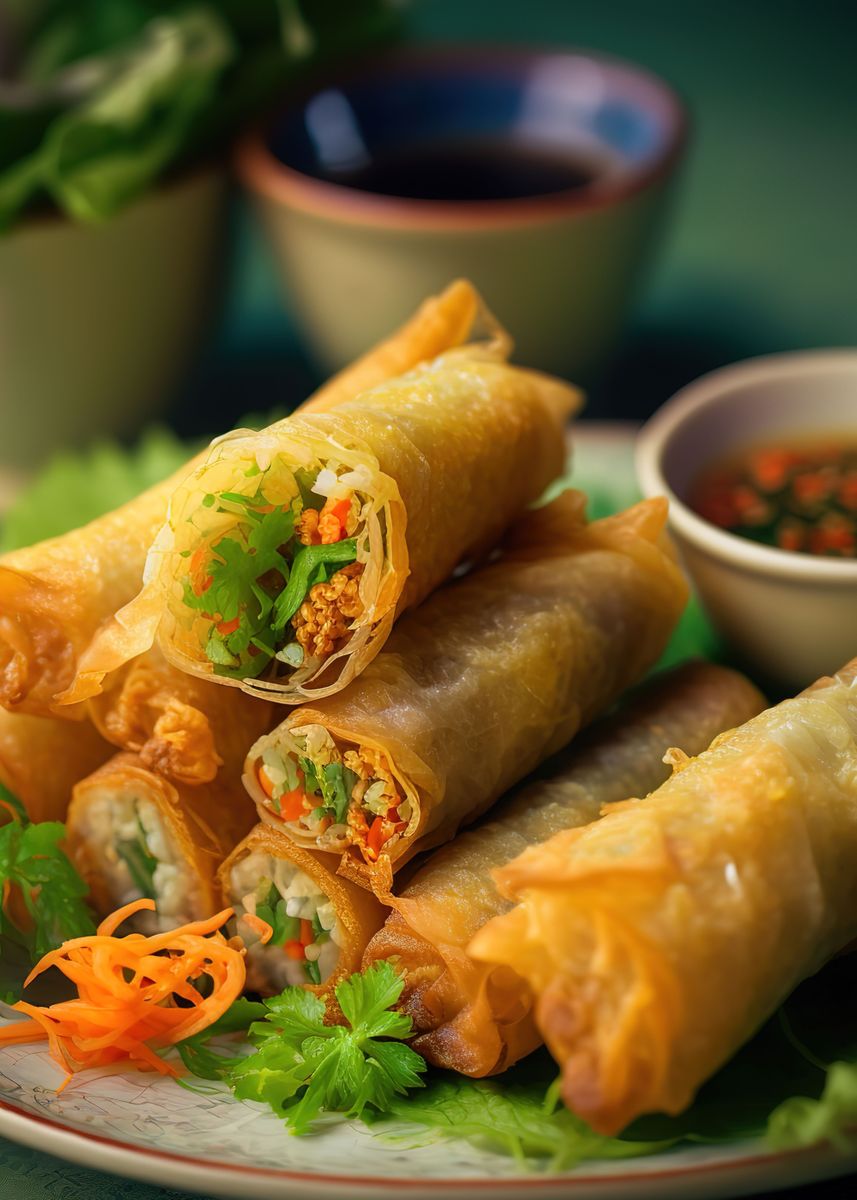 'Spring rolls ' Poster, picture, metal print, paint by MAD SPACE | Displate